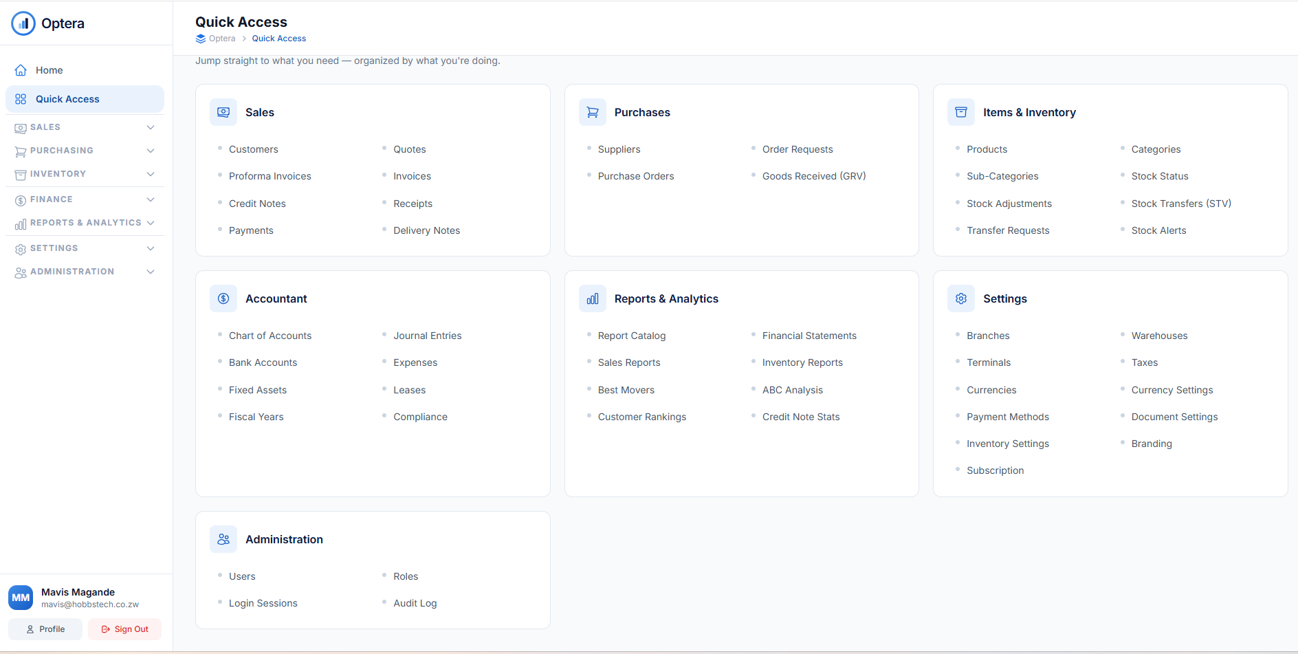 Optera — POS & ERP for Zimbabwean Business